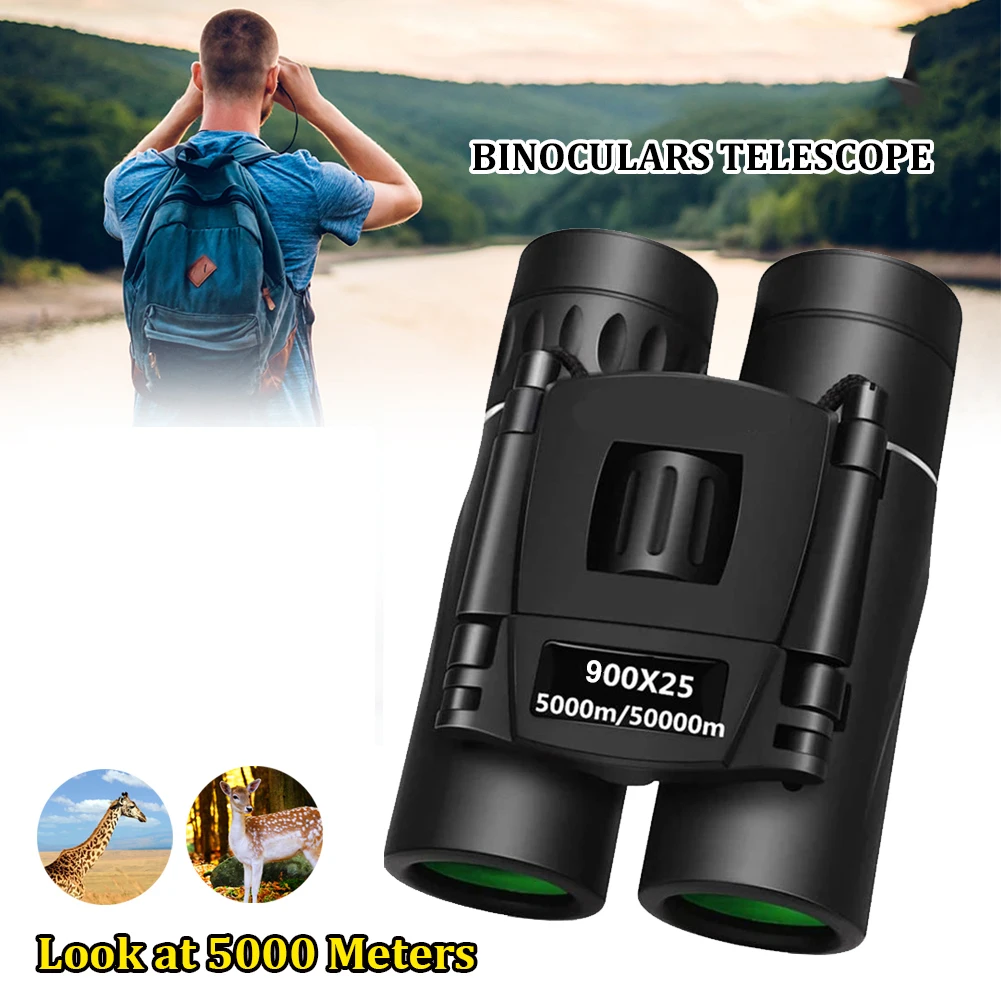 900x25 HD Powerful Binoculars 9000M Long Range Folding Mini Telescope ...