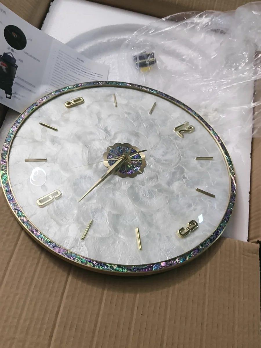 Modern Minimalist Creative Silent Wall Clock, Natural Shell Whatch for ...
