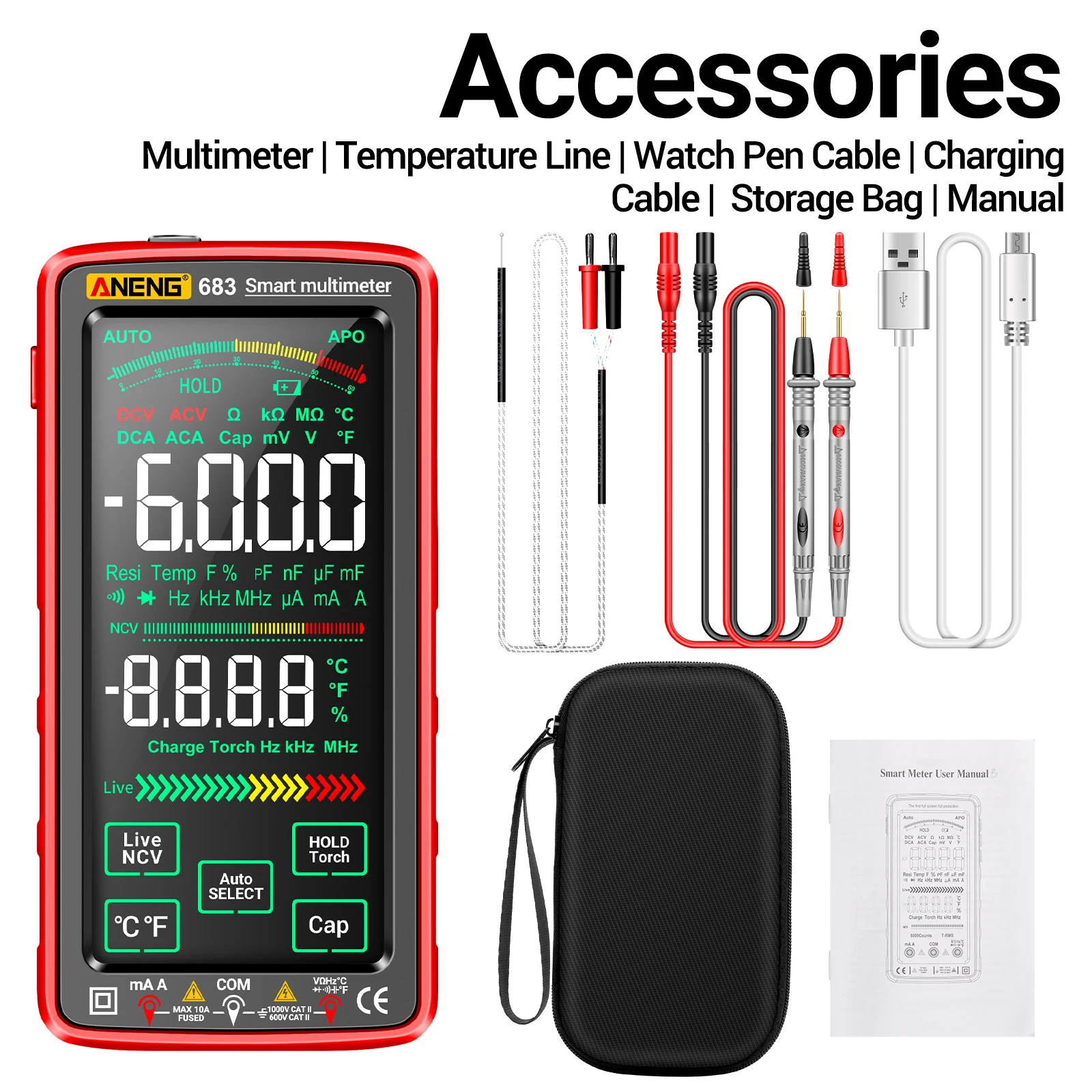 ANENG-681-682-683-6000-Counts-Digital-Multimeter-Smart-Anti-burn ...