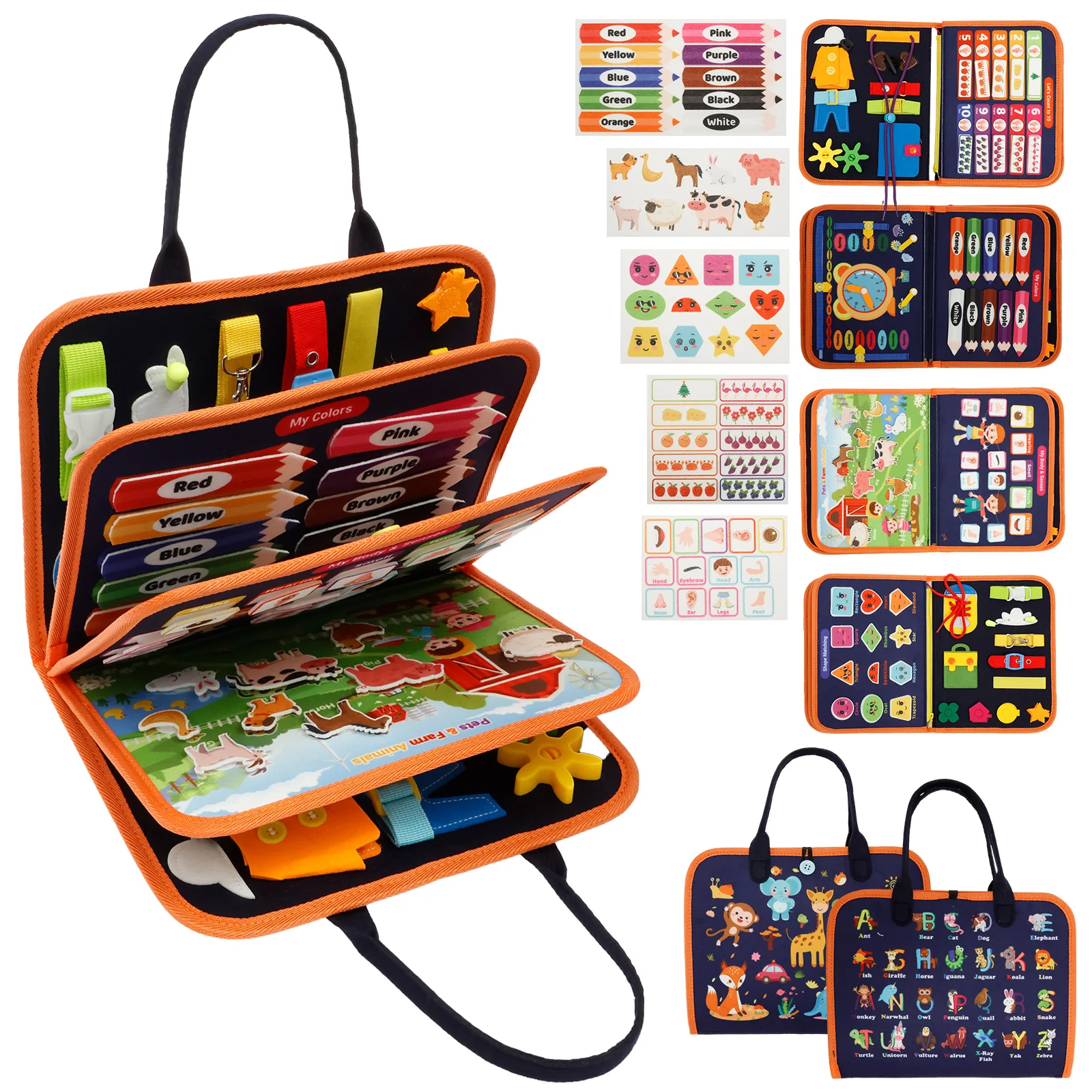Felt Cloth Busy Book Promote Cognitive Development Activity Sensory ...