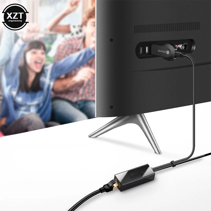 Récepteur-décodeur,Adaptateur Ethernet pour Chromecast, Micro USB 2.0 ...