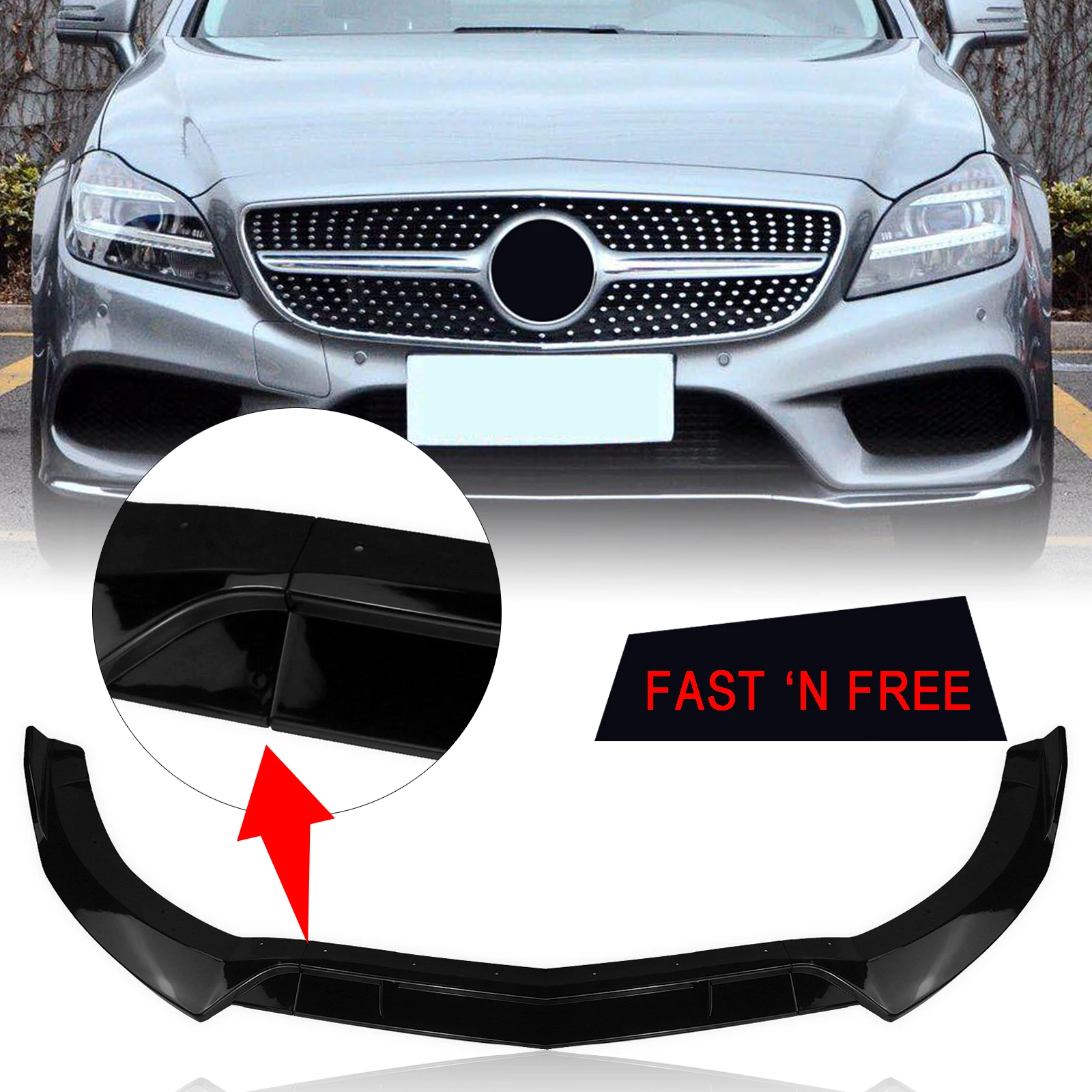 Front-Bumper-Spoiler-Lip-Car-Splitter-Plate-For-Mercedes-Benz-CLS-W218 ...