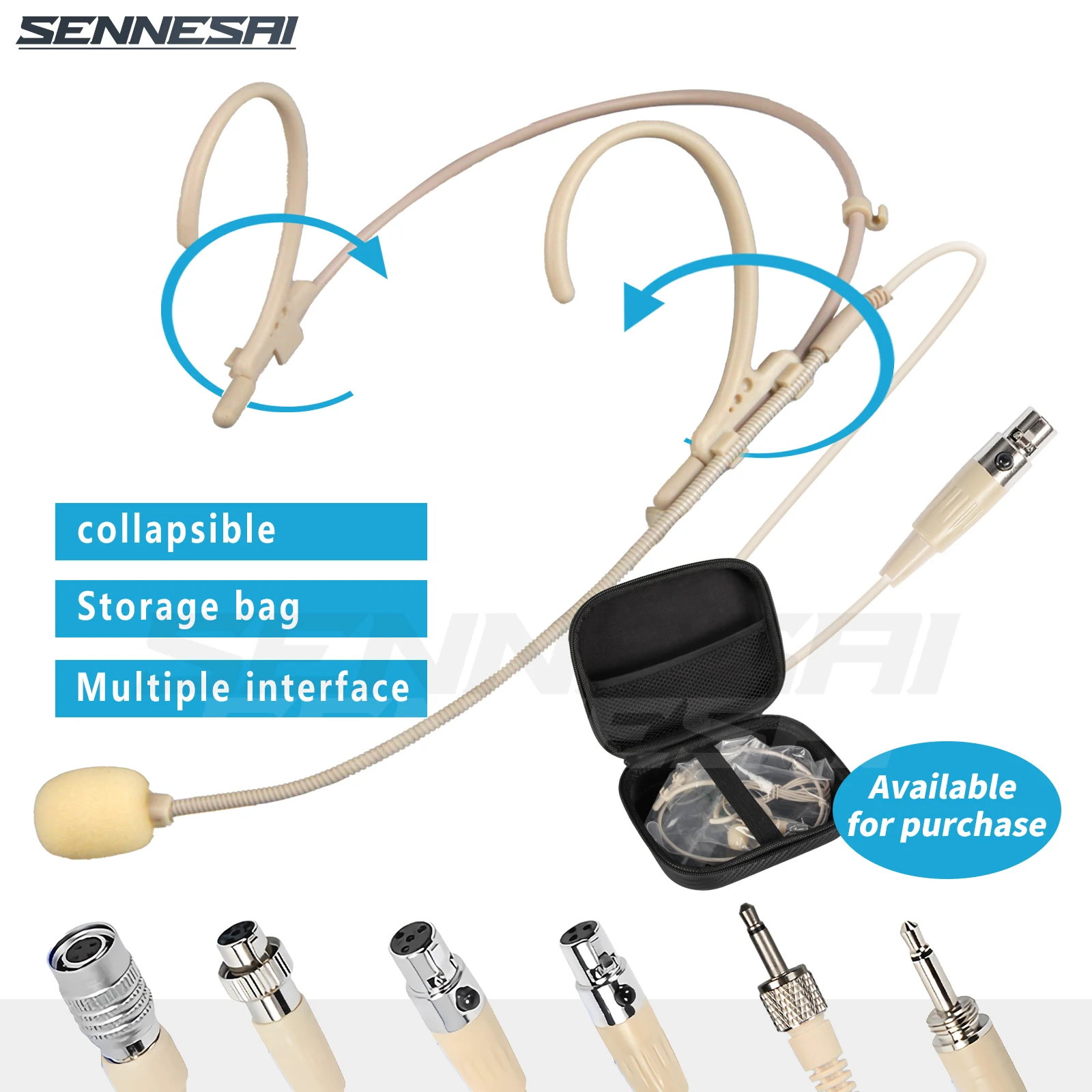 Micr-fono-de-condensador-unidireccional-para-Shure-Sennheiser-AKG-diadema-plegable-paquete-de ...