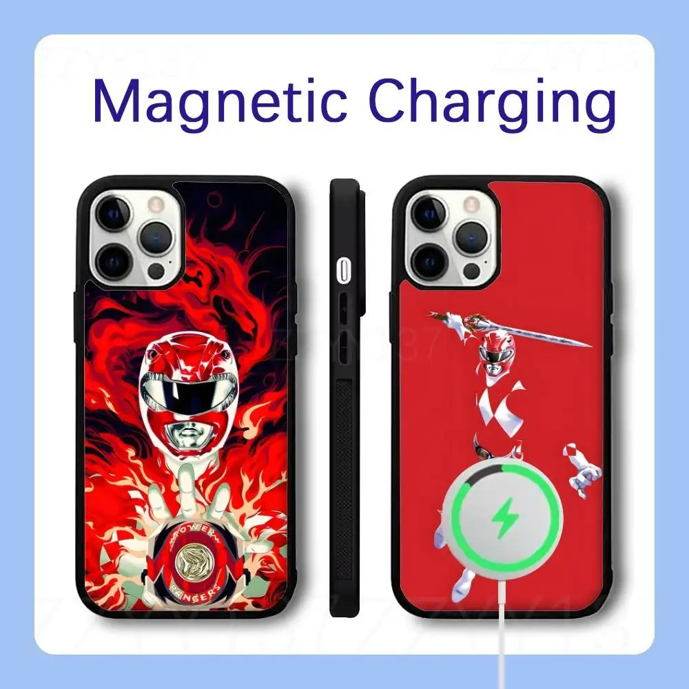 Funda de teléfono P-PowerS MMPR R-RangerS para iPhone 17,16,15,14,13,12 ...