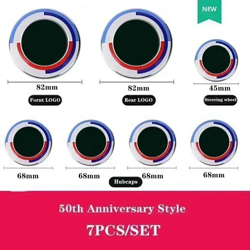 7Pcs/lot Car 50th Anniversary Logo For BMW G30 G31 G38 G11 G12 G20 G28 ...
