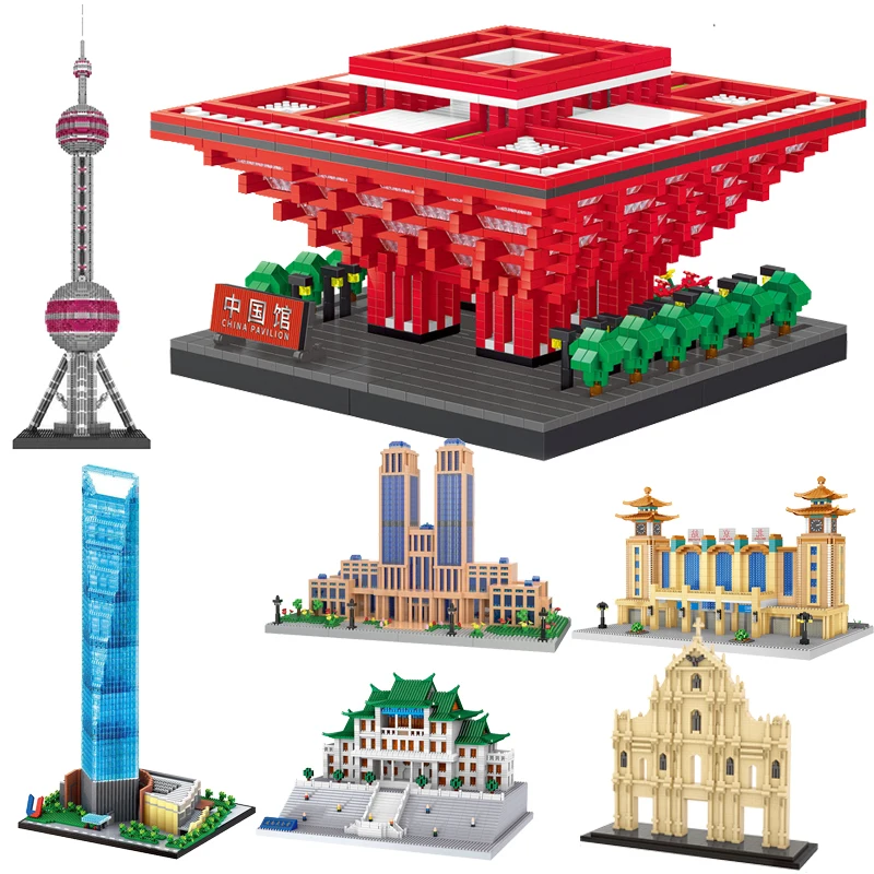 China Architecture ShangHai Oriental Pearl Tower Big Ben Blocks ...