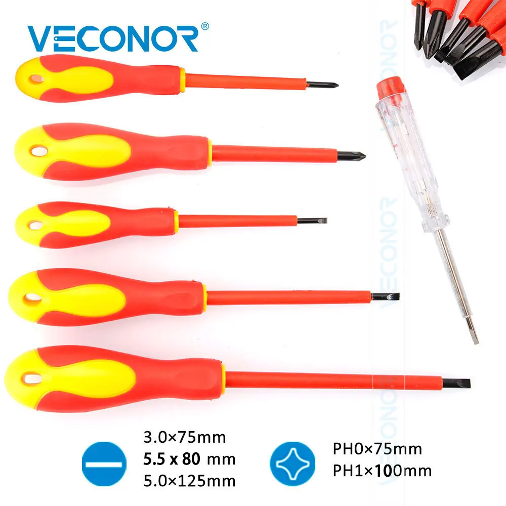 6PCS-VDE-Insulated-Screwdrivers-Household-Electrical-Screwdriver-Tool ...