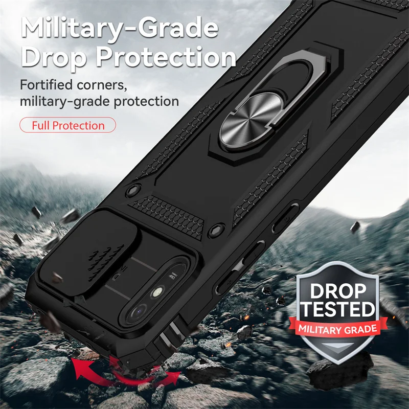 For Xiaomi Redmi 9A Case Slide Window Lens Protect Armor Phone Case For ...