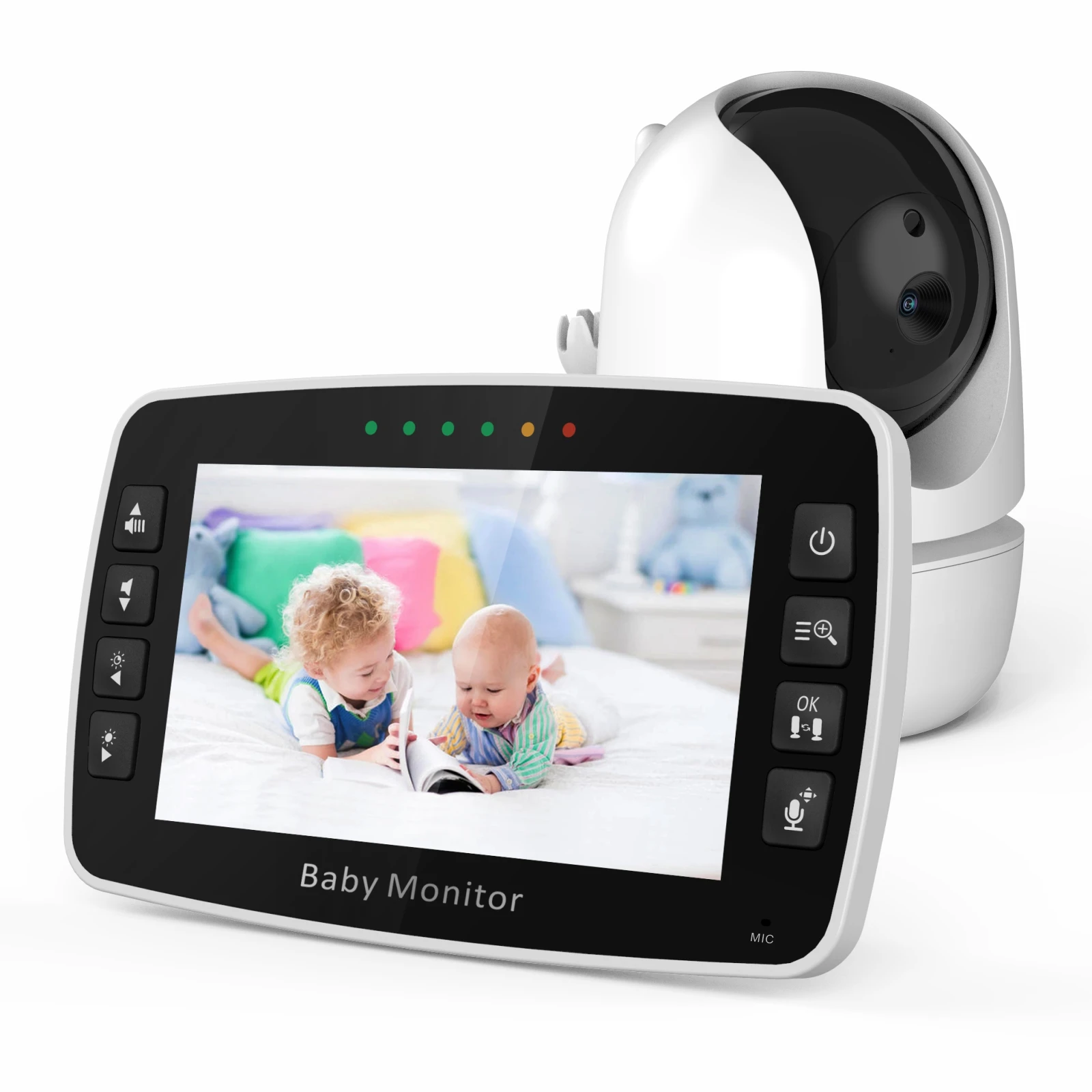 2023 NEWS 4.3Inch IPS Screen Wireless PTZ Intercom Baby Monitor ...