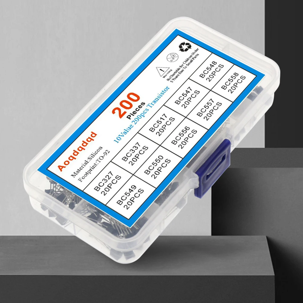 200Pcs-Transistor-Set-PNP-NPN-TO-92-Transistor-Kit-Assortment-Box-BC327 ...