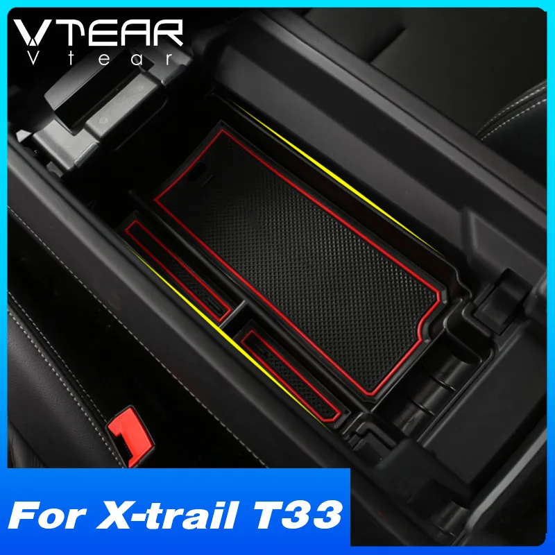 Vtear Car Armrest Storage Box For Nissan X-trail T33 2021-2022 ABS Plastic Tidying Organizer ...