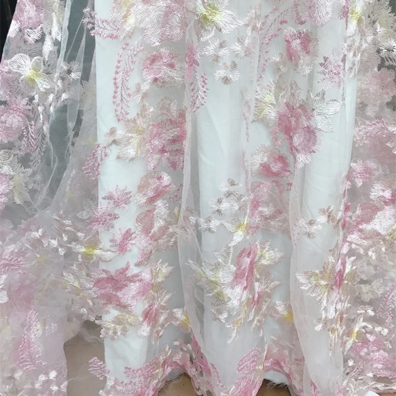 Colorful-Embroidered-Mesh-Fabric-Translucent-for-Dress-Wholesale-Cloth ...