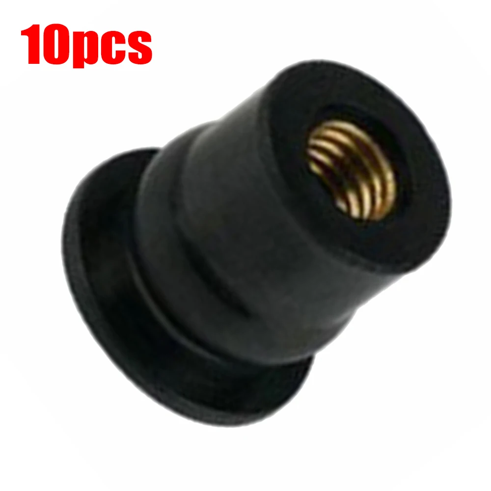 10X Motorcycle M6 Metric Rubber Well Nuts Universal Neoprene 6mm Nuts ...