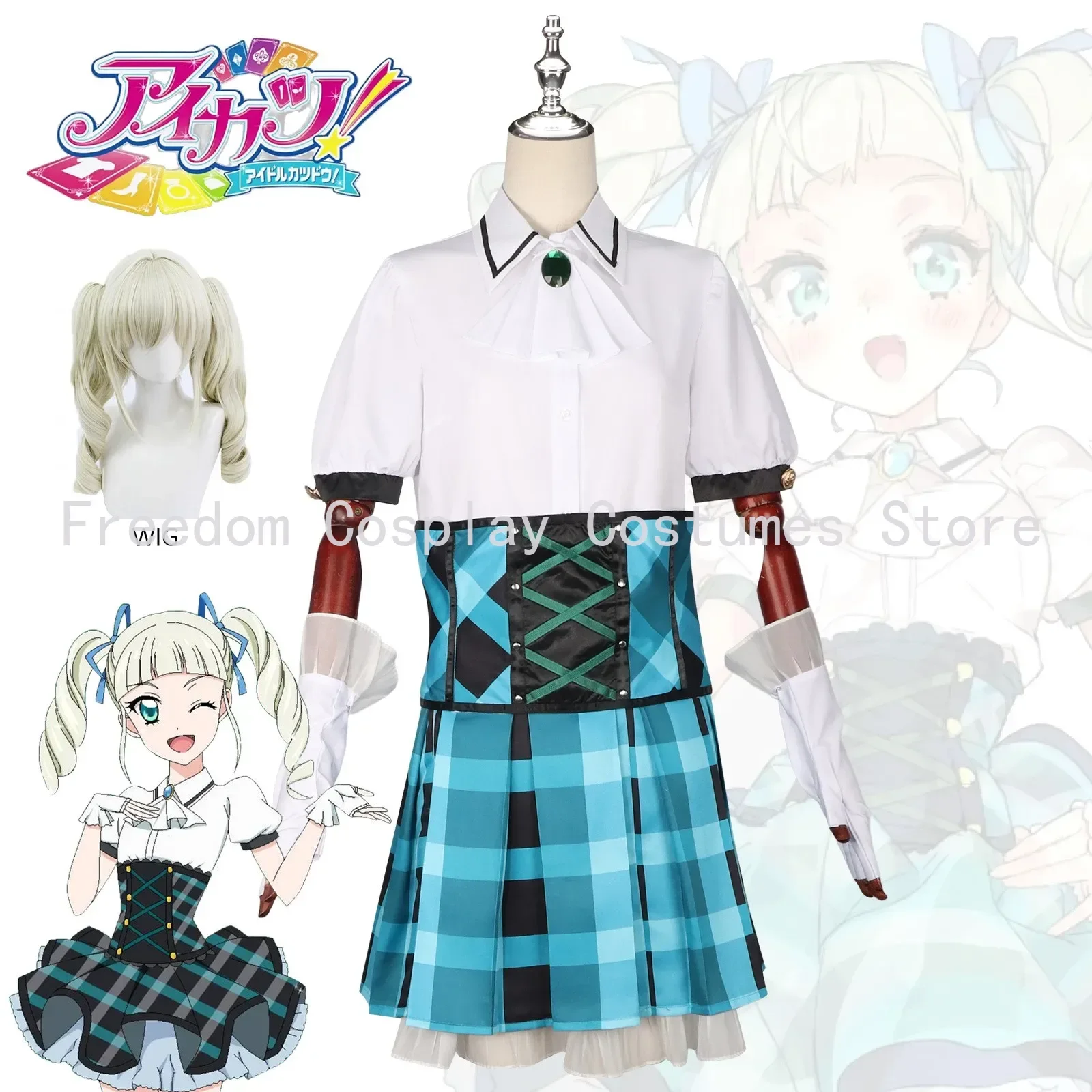 Todo Yurika Cosplay Anime Aikatsu! Cosplay Costume Cute Lolite Blue ...