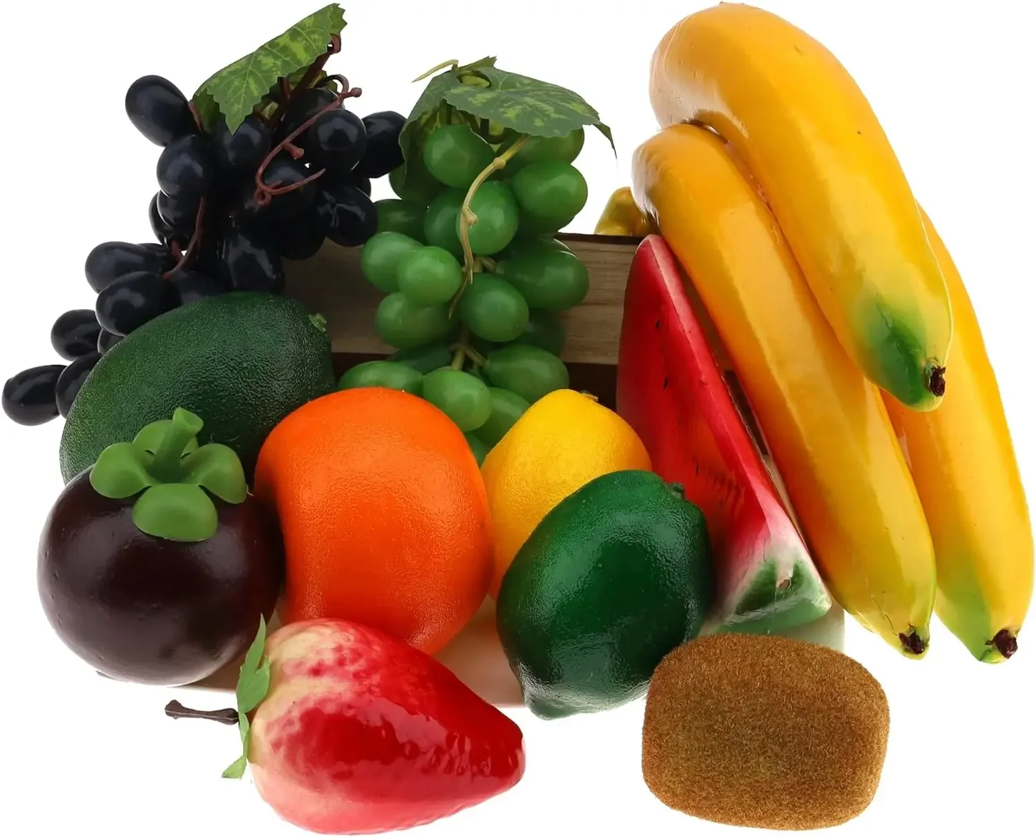 10/11/13/18pcs Artificial Realistic Fruits set Banana Lemon Grape ...
