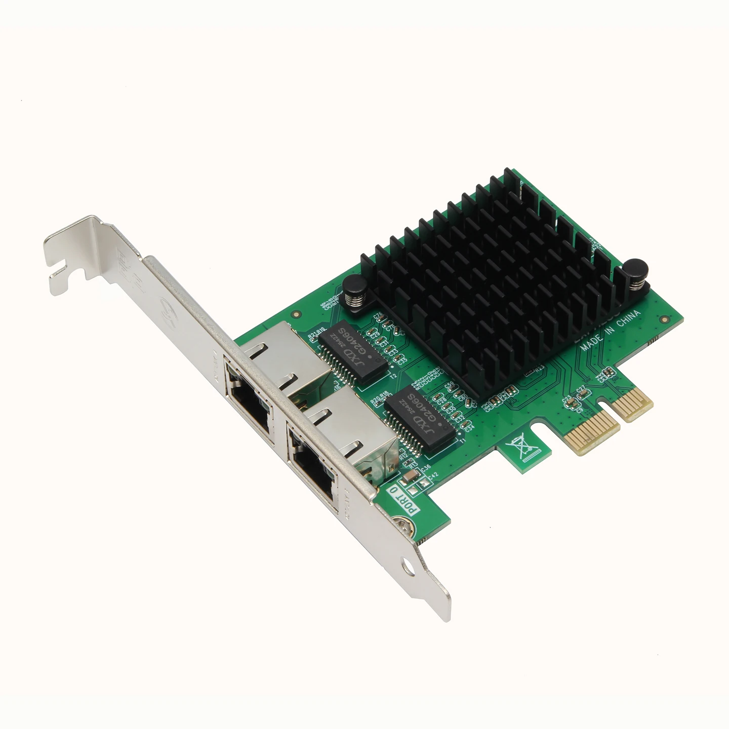 10/100/1000Mbps PCIE x1 Network Card 2x RJ45 Port 1G NIC PCI-E Lan ...