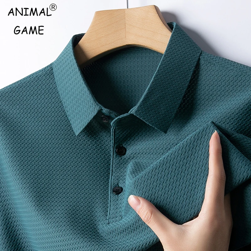 Summer-Ice-Silk-Short-Sleeve-Polo-Shirt-Mesh-Cool-Breathable-Shirt-for ...