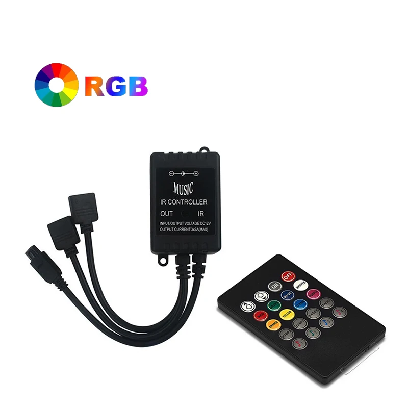 Music Sync Rgb Controller 12V 4 Pin Rgb LED Lights Controller Box ...