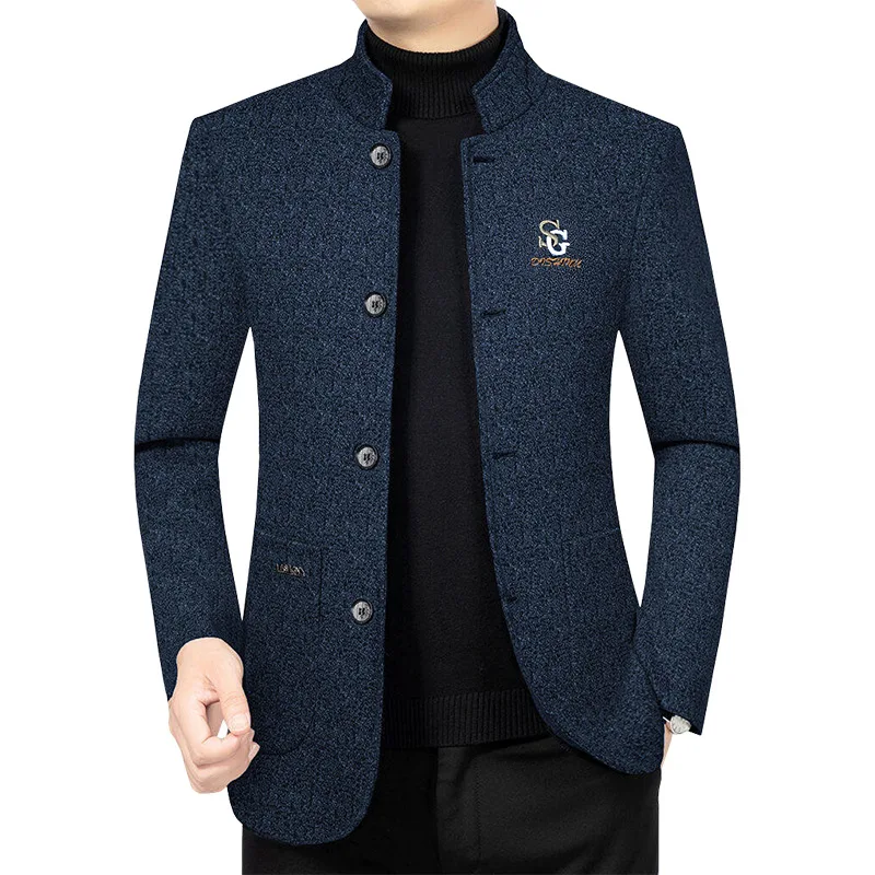 Heren-Opstaande-Kraag-Business-Casual-Blazers-Jassen-Nieuwe-Lente ...