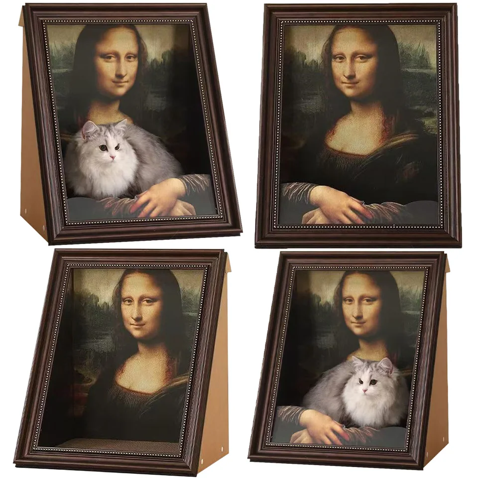 Cardboard Cat Bed Mona Lisa Cat Scratcher Mona Lisa Cat Bed, Beds ...