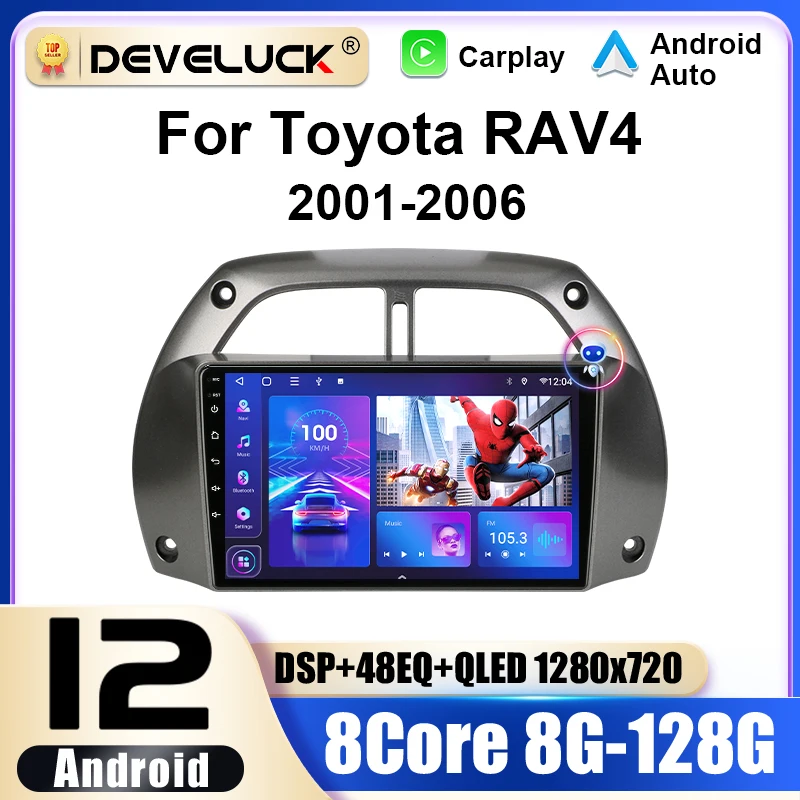 2-Din-Android-12-Car-Radio-For-Toyota-RAV4-Rav-4-2001-2006-Multimedia ...