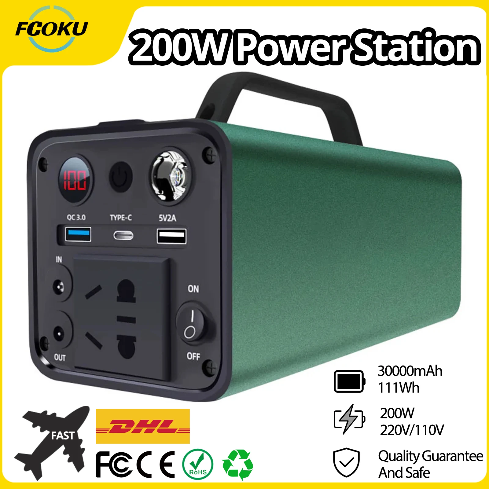 200W-Power-Station-DC-AC-30Ah-Solar-Generator-111Wh-for-Outdoor-Camping ...