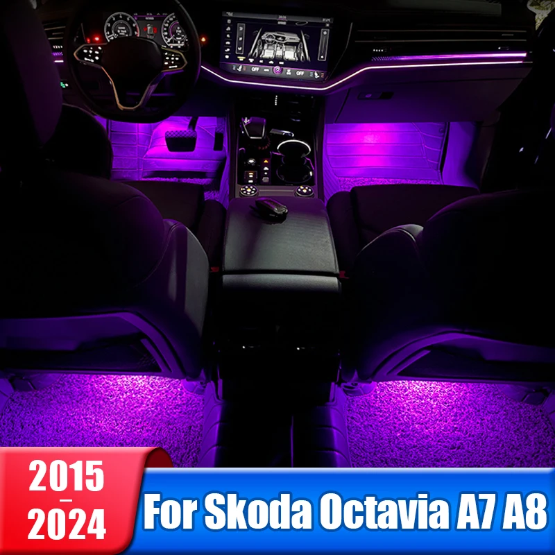 Car Footwell Lights For Skoda Octavia 3 4 A7 A8 MK3 MK4 5E Pro 2015 ...