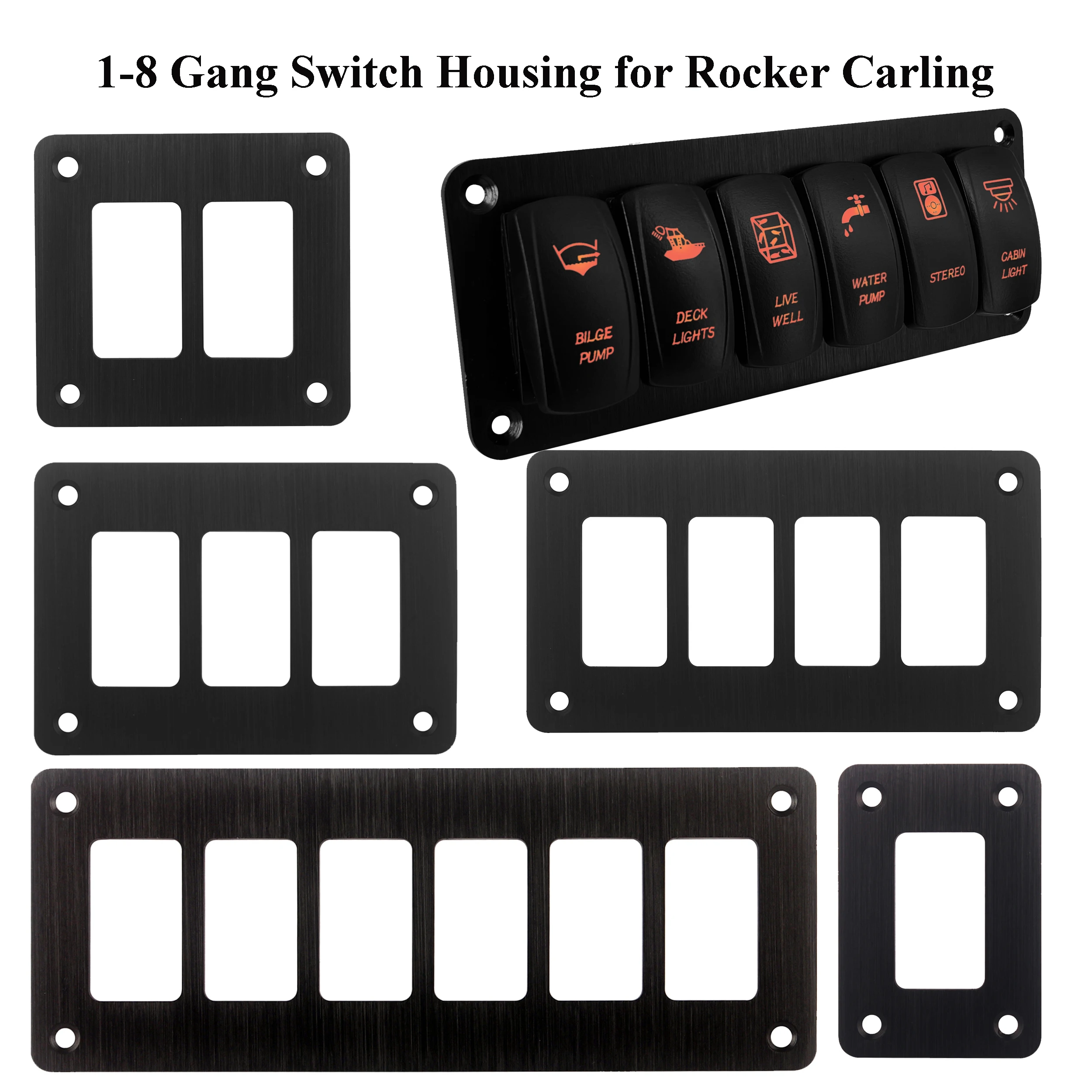 1 / 2 / 3 / 4 / 6 / 8 Gang Rocker Switch Housing Frame for Carling ARB ...