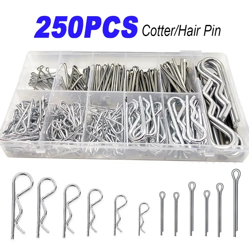 Cotter-Pin-R-Clips-Spring-Retaining-Hair-Pins-Assortment-Kit-Zinc ...