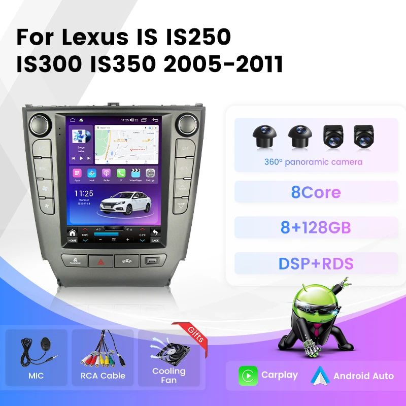 Android รถ12ระบบอัจฉริยะสำหรับ Lexus IS IS250 IS300 IS350 2005 2011 ...