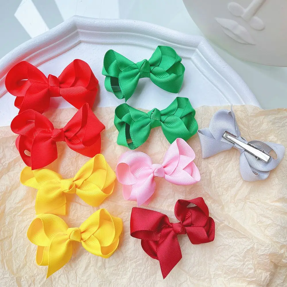 Lazos de pelo liso con Clip para niñas, Mini lazos de lazo liso de ...