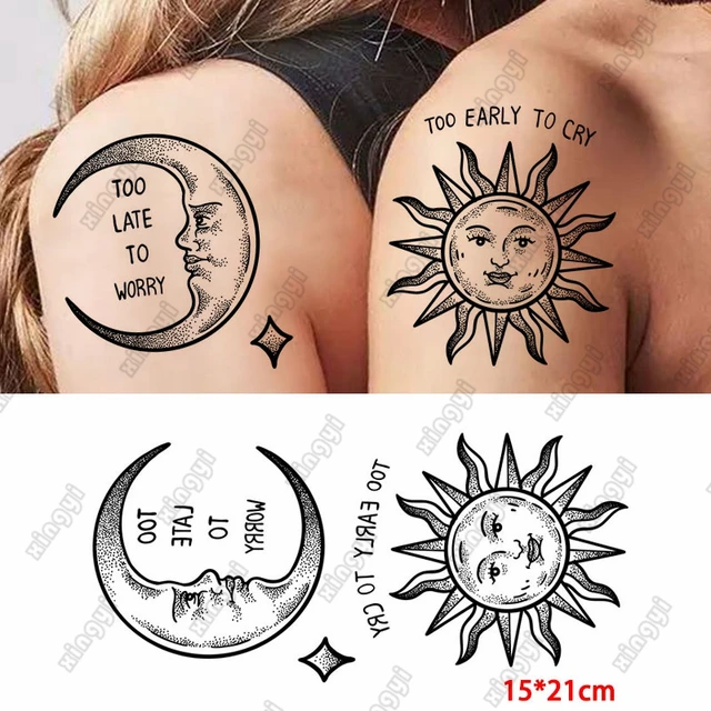 Crying Moon Tattoo