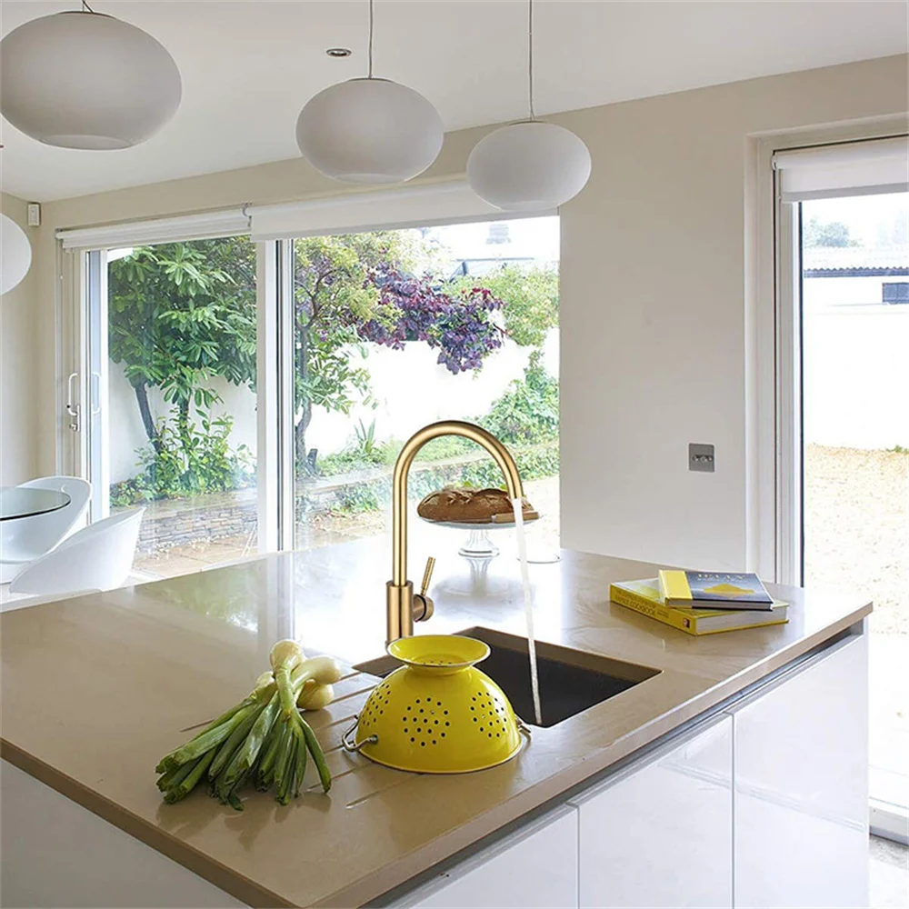 Stainless-Steel-Golden-Kitchen-Faucet-Brushed-Gold-Basin-Faucet-Kitchen ...