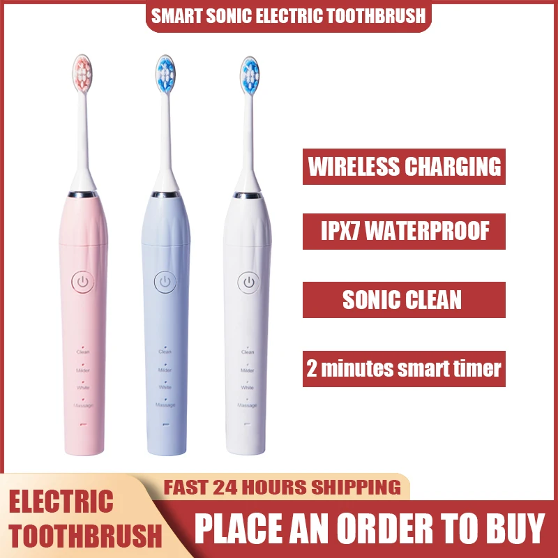 Sonic Electric Toothbrush Rechargeable Adult Timer Brush IPX7 ...