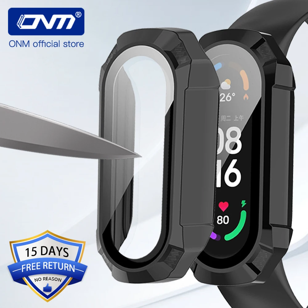 Funda protectora de pantalla dura para Xiaomi Mi Band 7, 6, 5, 4, NFC, parachoques Protector ...