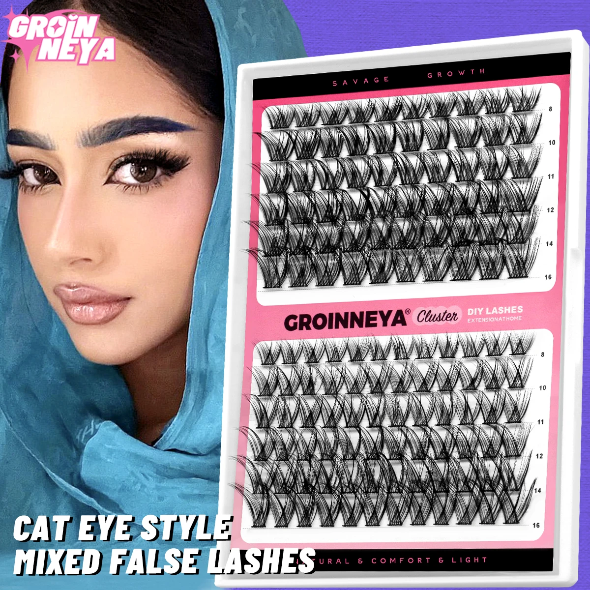 GROINNEYA-False-Eyelashes-Clusters-Individual-Lashe-Cluster-Natural ...