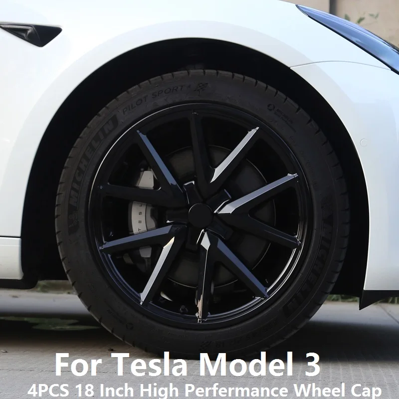 4PCS-for-Tesla-Model-3-18-Inch-Hub-Cap-Performance-Replacement-Wheel ...