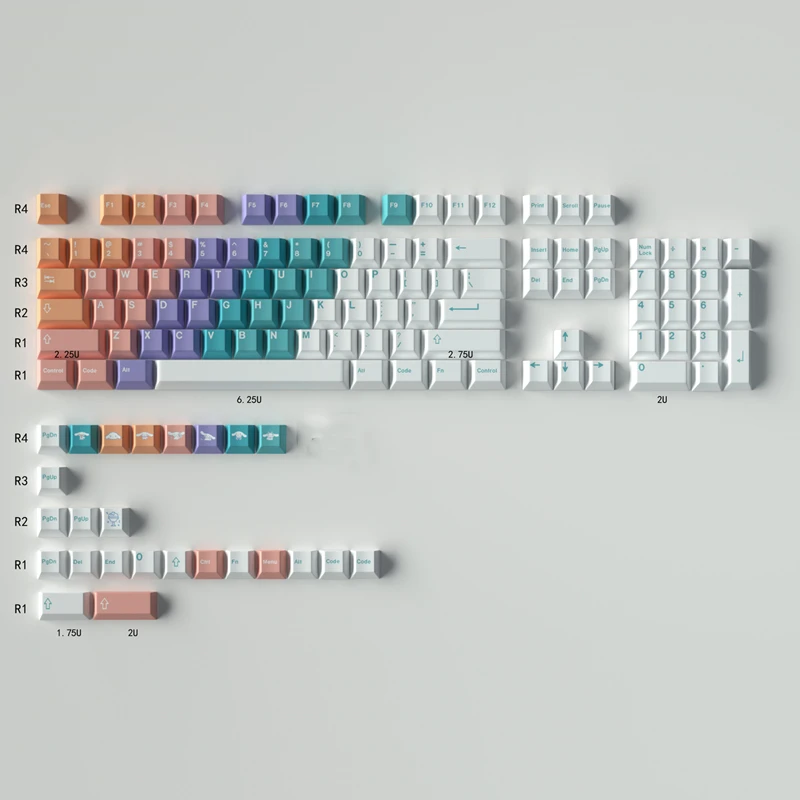 PBT-GMK-Rainbow-Gradient-Keycaps-129-23-Keys-Dye-Sub-Keycap-For ...