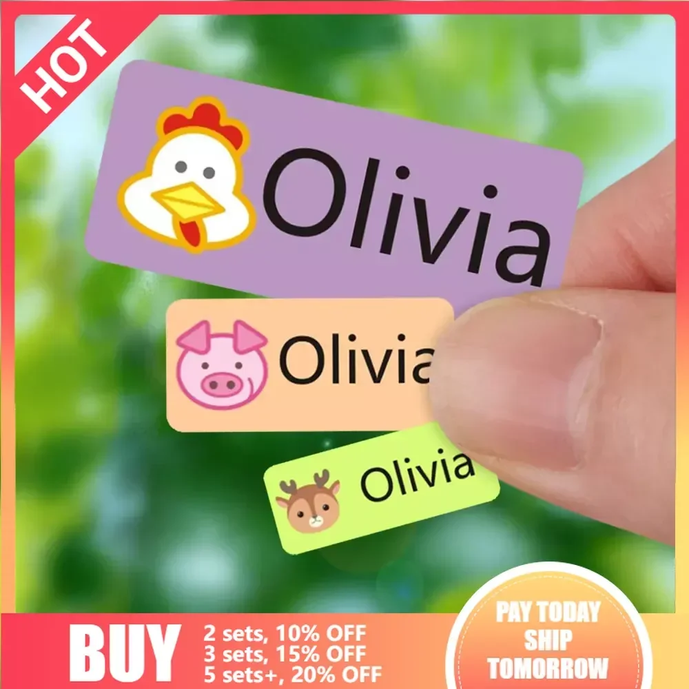 Multi Style Personalized Kawaii Name Sticker Labels Waterproof Custom ...