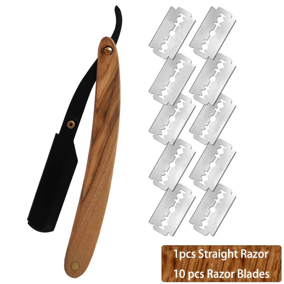 Straight-Razor-Professional-Barber-Razor-Double-Edge-Razor-Olive-Wood ...