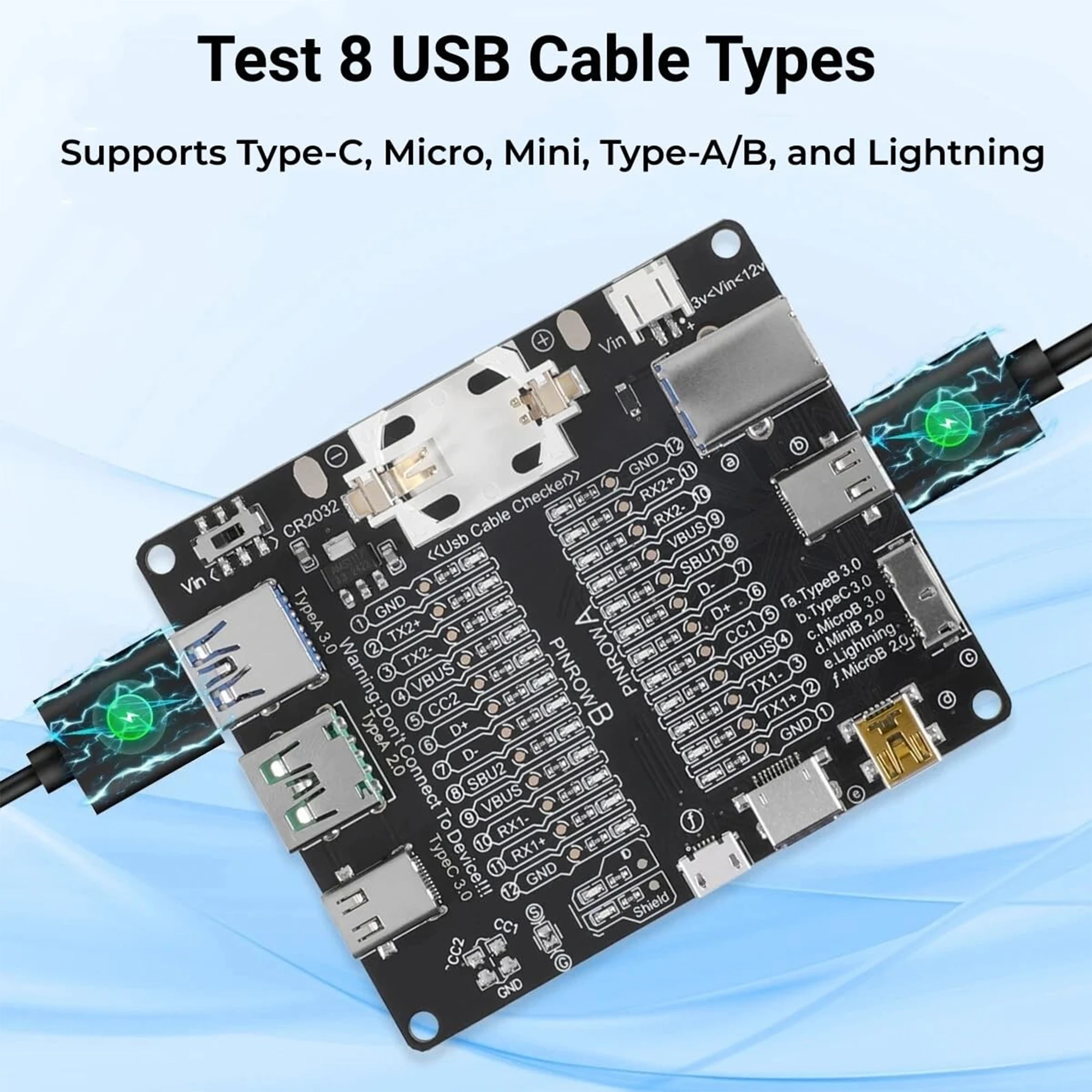 DT3 USB Cable Tester Data Cable Detection Board for IOS Android Micro ...