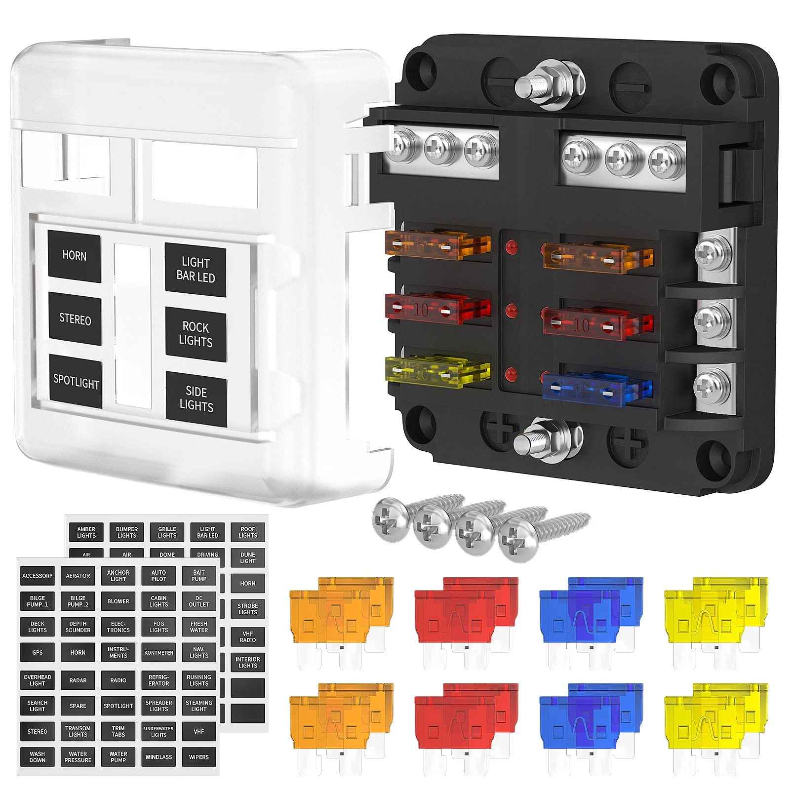 12V-Fuse-Block-6-Way-with-LED-Indicator-Light-12-Volt-Fuse-Box-ATO-ATC ...