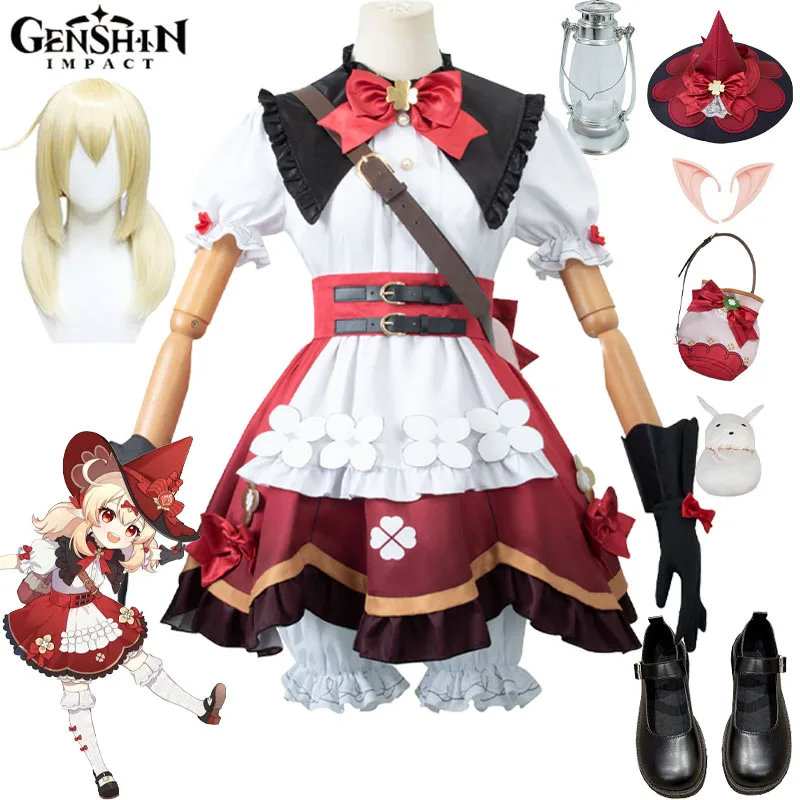 Genshin-Impact-Klee-Cosplay-Costume-Adult-Kid-Suits-Wig-Elf-Ears-Hat ...