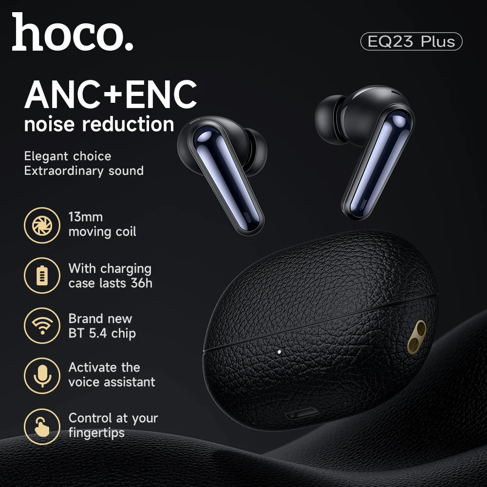HOCO-EQ23-Plus-ANC-ENC-Noise-Reduction-Wireless-Bluetooth-5-4-Earphones-HiFi-Audio-Earbuds ...