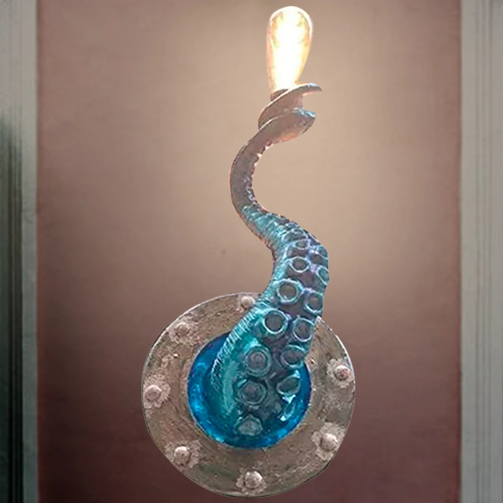 Retro Octopus Tentacle Wall Lamp Red, Purple, Green | Dragonfly Decor