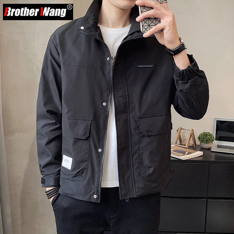 Black Collar Korean Jackets Style Stand