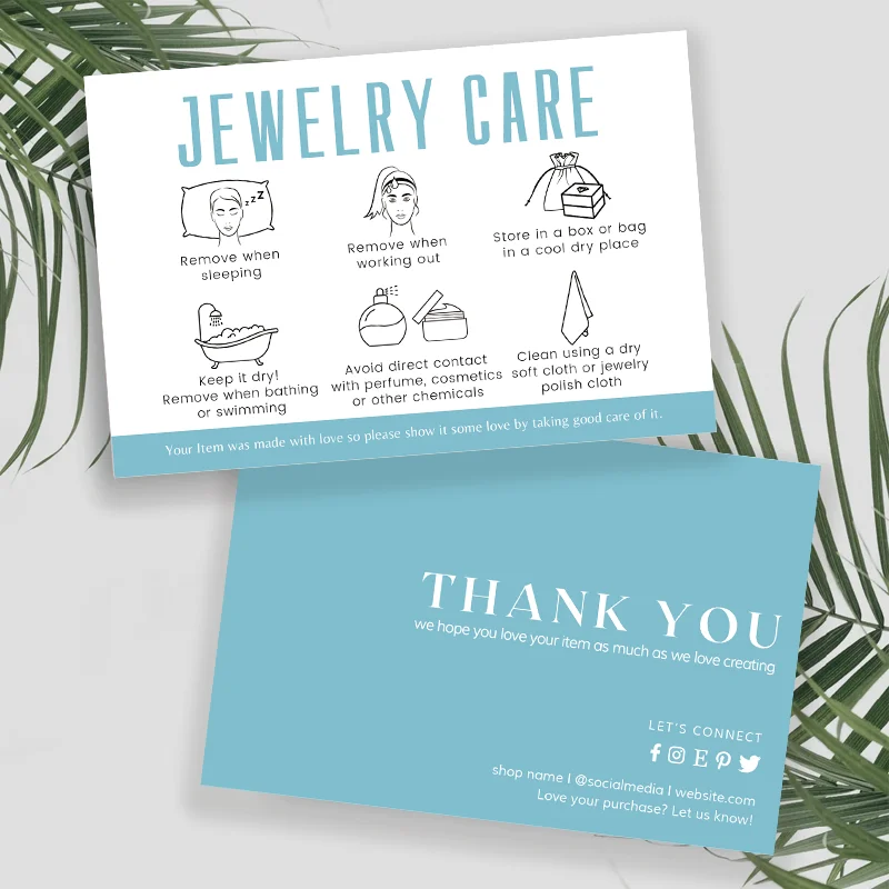 10X15cm-Care-Card-for-Jewelry-and-Business-Care-Cards-Instructions ...