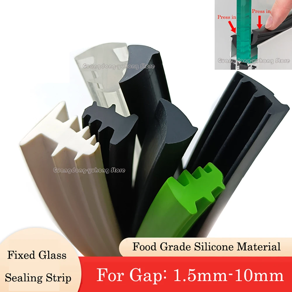 1/2/3M Silicone rubber Door Window Slot Gap Fixed Glass Sealing Strip ...
