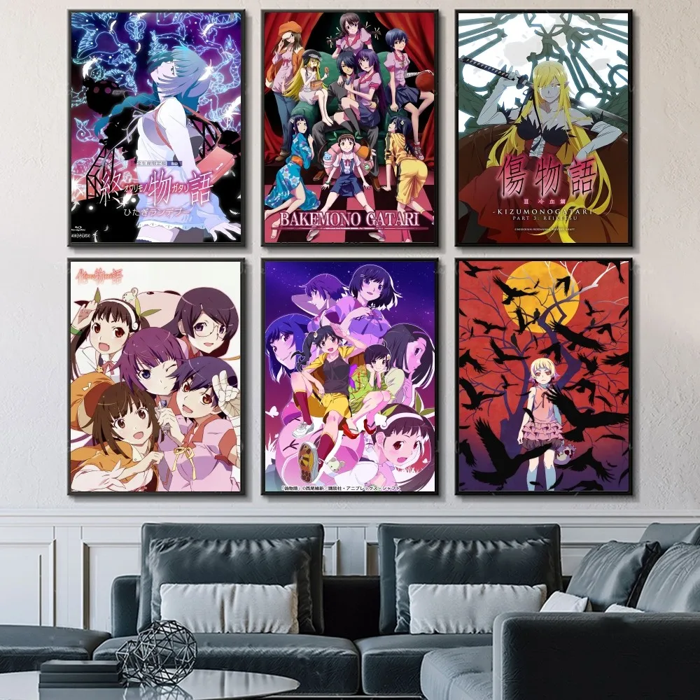 Monogatari-Poster-Classic-Vintage-Posters-HD-Quality-Wall-Art-Retro ...