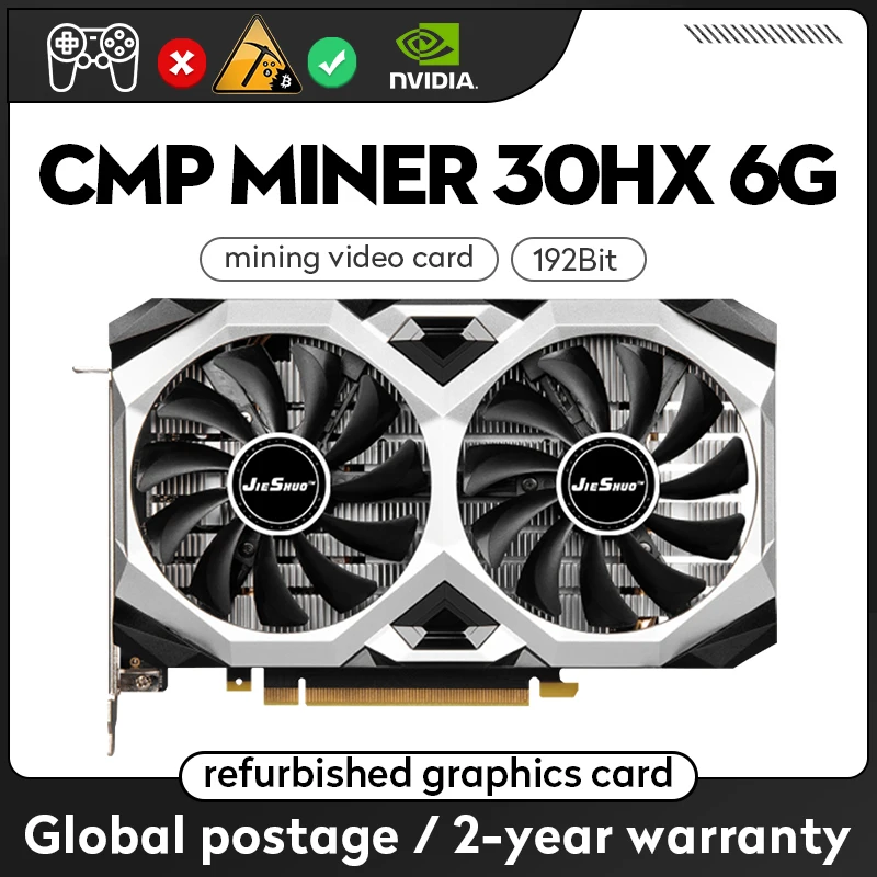 JIESHUO-CMP-30HX-6G-Dedicated-Mining-Graphics-Card-GDDR6-192Bit-30Hx ...
